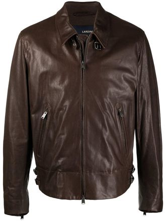 Lardini veste en cuir - Marron