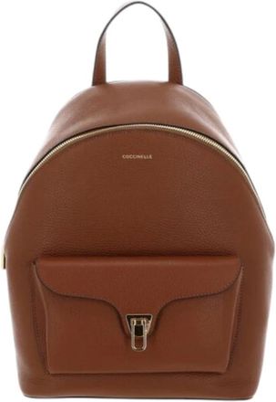 Coccinelle Femme, Sacs, Brun, Taille: ONE Size Sac à dos en cuir avec bretelles réglables