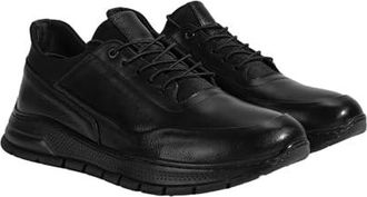 Desa Baskets Man - Tige en Cuir, mod&egrave;le &agrave; Enfiler, Talon Plat, Bout Rond, Respirantes | Noir - 43