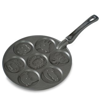 Nordic Ware Pancake Pfanne Zoo Aluminium Schwarz, Durchmesser 26,7cm, NW 01980