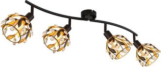 Globo Lighting Globo Lighting - Deckenleuchte Esszimmerlampe Deckenlampe Wohnzimmerlampe Schwarz Gold Kristalle