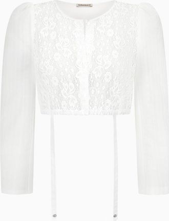 Gottseidank Dirndl-Spitzenbluse Anastasia mit 7/8 Arm und Rundhalsausschnitt in