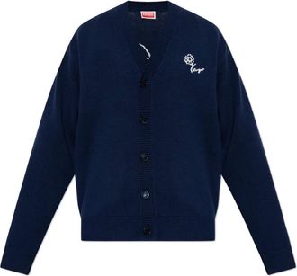 Kenzo Homme, Pulls, Bleu, Taille: L Logo Cardigan