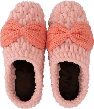 UZURII Slipper & Pantoletten - slipper Fluffy Pink Bow - Gr. 37 (EU) - in Gold - f&uuml;r Damen