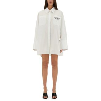 Off-white Besticktes Logo Hemdkleid - - Dresses - Damen - Wei&szlig; - M