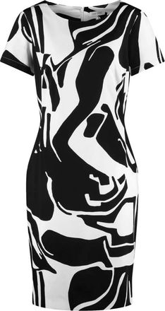 Gerry Weber Femme, Robes, Noir, Taille: 42 FR Robe Fourreau Enti&egrave;rement Imprim&eacute;e