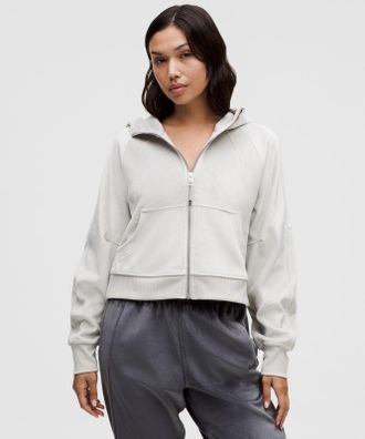 lululemon Scuba Oversized-Hoodie mit durchgehendem Rei&szlig;verschluss f&uuml;r Frauen - Gr&ouml;&szlig;e XL/2XL in Dove Grey