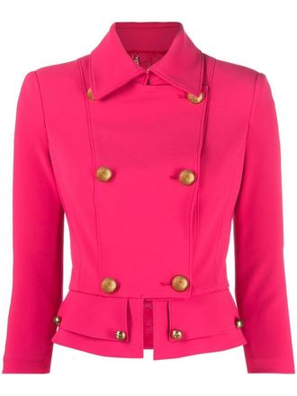 Elisabetta Franchi veste cintr&eacute;e &agrave; boutonni&egrave;re crois&eacute;e - Rose