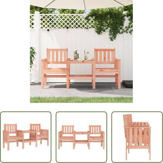 vidaXL vidaXL Gartenm&ouml;bel - Gartenbank mit Tisch 2-Sitzer Massivholz Douglasie