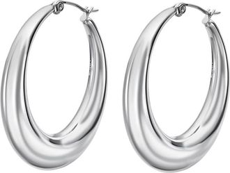 Lotus Ohrringe für Damen aus Edelstahl in der Farbe Silber, Durchmesser: 38,9 mm, LS2177-4/1