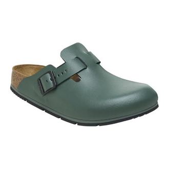 Birkenstock Boston Pro Sabots en cuir - Chaussures de travail certifi&eacute;es de haute qualit&eacute; pour la m&eacute;decine, la restauration et le service, Thym, 37 EU Schmal