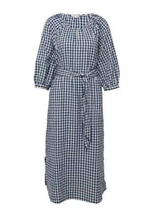 s.Oliver Midikleid Kleid Seersucker-Kleid mit Raffung und G&uuml;rtel