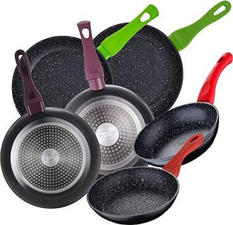 San Ignacio Set mit 6 Pfannen, 18/20/22/24/26 cm, Kollektion Jolie aus geschmiedetem Aluminium