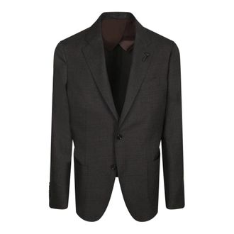 Lardini Braune Woll-Drei-Knopf-Jacke - - Jackets - Herren - Braun - XL