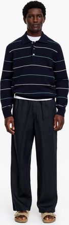 Arket Lockere Leinenhose -Blau