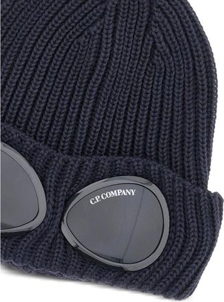 C.P. Company MAC742A00 Ribbed Wool Beanie - Blue