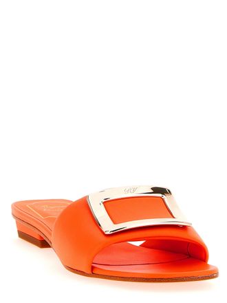 Roger Vivier Metal Buckle Slides - Orange