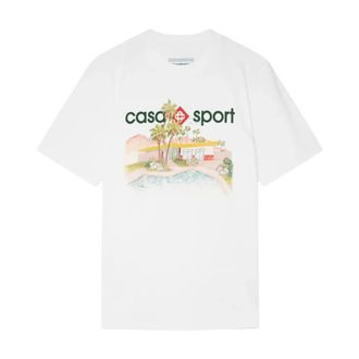 Casablanca Homme, Tops, Blanc, Taille: 2XL Les Blancs T-Shirt