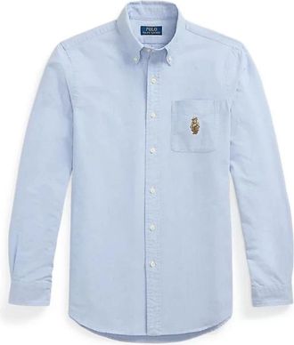 Polo Ralph Lauren Homme, Chemises, Bleu, Taille: M Bear Custom Fit Chemise Boutonn&eacute;e &agrave; Manches Longues