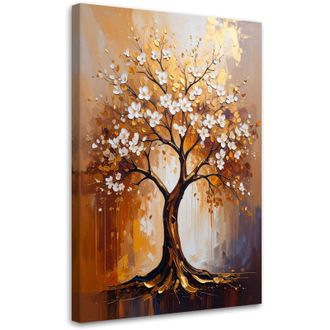 Artgeist Tableau d&eacute;co Arbre de vie dor&eacute; Fleurs Abstraction 70x100