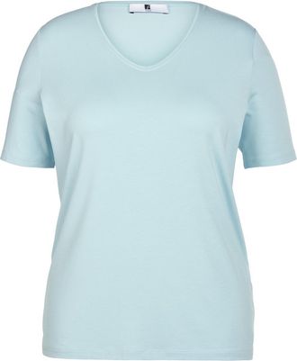 Anna Aura Shirt gerundetem V-Ausschnitt Anna Aura blau