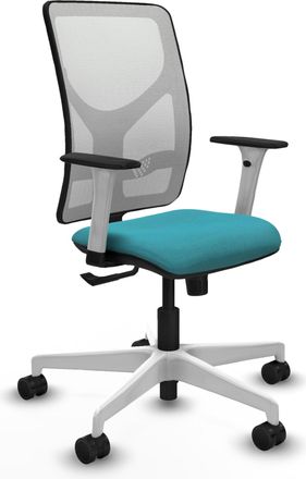 Piqueras y Crespo Schreibtischstuhl in T&uuml;rkis, mit wei&szlig;en und schwarzen Armlehnen, h&ouml;henverstellbare Lendenwirbelst&uuml;tze, ausgestattet mit 3 Positionen und Schneideschau