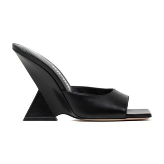 The Attico Femme, Chaussures, Noir, Taille: 41 EU Mules Ouvertes en Cuir Noir