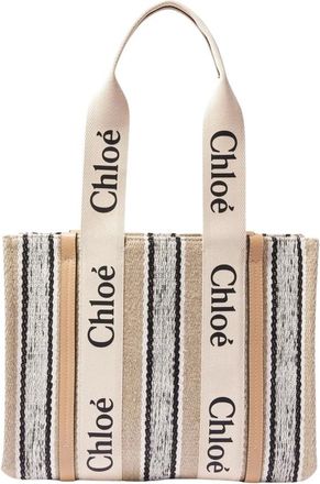 Chlo&eacute; Femme, Sacs, Beige, Taille: ONE Size Woody Medium Tote Bag