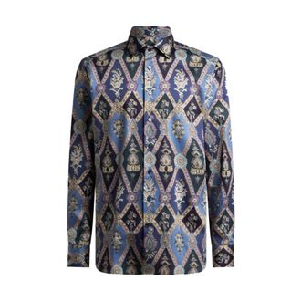 Etro Geometrisches und Blumiges Baumwollhemd - - Shirts - Herren - Mehrfarbig - L