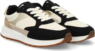 Shoes & Blues Chaussures de sport pour femme au design moderne et polyvalent, avec finition brillante, semelle large dent&eacute;e., Noir, 36 EU