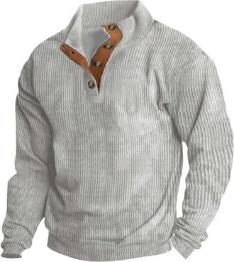 Generic Pull à col rond pour homme - Sweat-shirt américain dhiver en velours épais - Chaud et résistant au froid - Sweat lourd à manches longues - Sweat-shirt