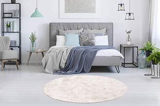 One Couture Teppich Hochflor Shaggy Modern Weich Wohnzimmer Schlafzimmer Handgefertigt Taupe