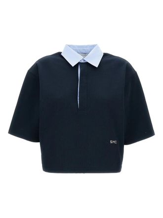 Stella McCartney polo &agrave; coupe crop - Bleu