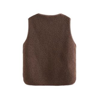 Generic Gilet en Fausse Peau de Mouton pour Femme, Veste Luxueuse sans Manches doubl&eacute;e pour Une Chaleur hivernale Ultime Haut Homme Marque
