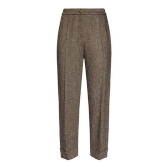Elena Miro Pantaloni sartoriali con risvolto - - Trousers - Damen - Braun - S