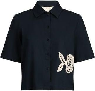 Thinking Mu Chemise manches courtes brod&eacute;e en coton