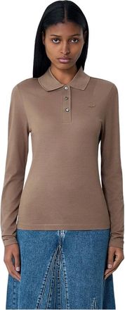 Lacoste Femme, Tops, Brun, Taille: 36 FR Polo en Soie