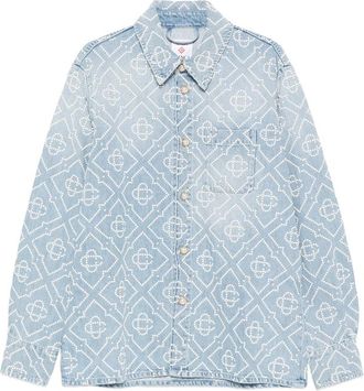 Casablanca Pearl-embellishment Denim Shirt