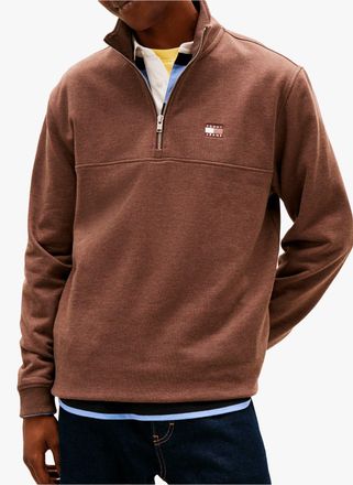 Tommy Hilfiger Sweat col montant zipp&eacute; avec logo brod&eacute;