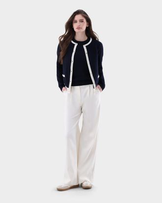 van Laack Strickjacke aus Kaschmir mit Kontrasten