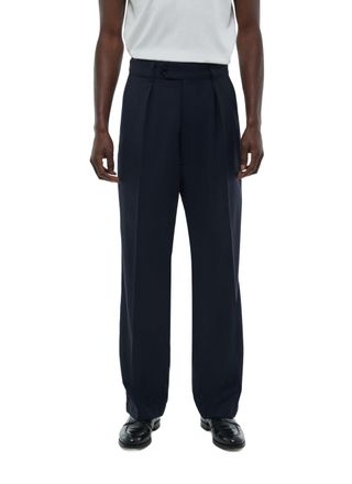 Fursac Pantalon large &agrave; pli en toile de laine - Taille 40 - Homme