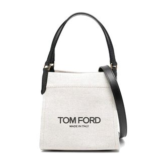 Tom Ford Femme, Sacs, Beige, Taille: ONE Size Sac cabas Amalfi avec bandouli&egrave;re en cuir