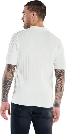 Emilio Adani Strickpullover Herren Modisches Strickpolo, Reinweiss