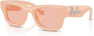 Ray-Ban Wayfarer Puffer Crystal Edition Sonnenbrillen Solid Nude Fassung Rosa Glas 47-23