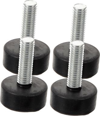 Angoily 4 Stück Verstellbare Gummifüße Möbel Stelzlager mit Schraubgewinde Stoßdämpfend rutschfest für Werkbank Beine und Möbel Nivellieren Robust und Einfach