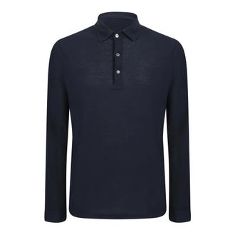Dell'Oglio Blaues Poloshirt Klassisches Design - - Tops - Herren - Blau - 3XL