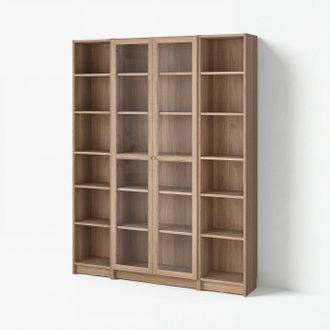 IKEA BILLY / OXBERG Regalkombination mit Vitrinent&uuml;ren