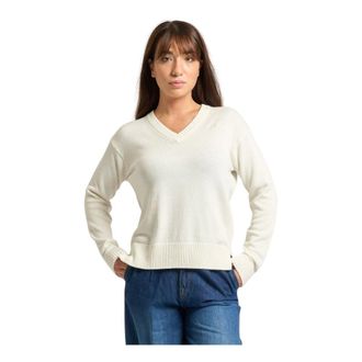 K-Way Femme, Pulls, Blanc, Taille: 42 FR Pull Blanc Col V Adine M&eacute;lange Laine