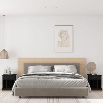 vidaXL Nachttische 2 Stk. Schwarz 43x36x50 cm Vidaxl