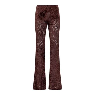 Etro Femme, Pantalons, Rouge, Taille: 40 FR Pantalon &Eacute;vas&eacute; &agrave; Effet Jacquard